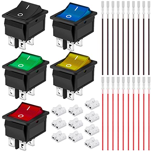 4 ピン 2 位置 5 色/-/DR-XT-744・Color:4 ピン 2 位置 5 色・?パラメーター制御定格：AC 16A/250V 20A/125V。 タイプ: オン-オフ DPST; スイッチの色: 黒/赤/緑/黄/青 注: 黒の...