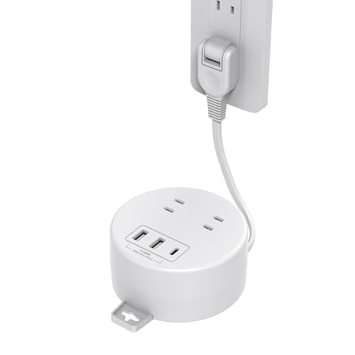 ホワイト/1m/DLE-202Z-C・パッケージ個数:1・1台5役・延長コード2つAC差込口と1つのUSB-Cポート、2つのUSB-Aポートがある電源タップです。延長コードがあって、便利です。・スッキリ収納・携帯に便利時計回りに回転させるだ...