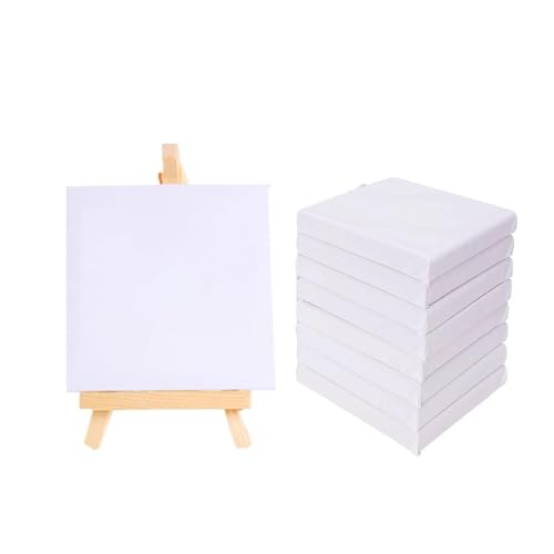 ?1/10cm × 10cm/-・サイズ・形状：10cm × 10cm の正方形（ミニサイズで小品向け）。・セット内容：キャンバスボード×8枚 ＋ イーゼル付き（小型の卓上イーゼルと推測）。複数枚あるので、連作や練習用に最適。・対応画材：油...