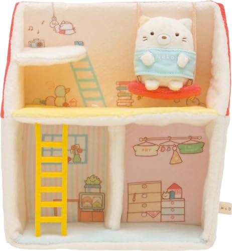 ねこ2階建てねこ2階建て/H20cm/MX23701・サイズ約200×180×90mm・素材ソフトボア・その他ボタン付きシーンぬいぐるみハンモック別売と連結できます商品紹介 集めて楽しい組み合わせて楽しいすみっコハウスの登場 セット内容:す...