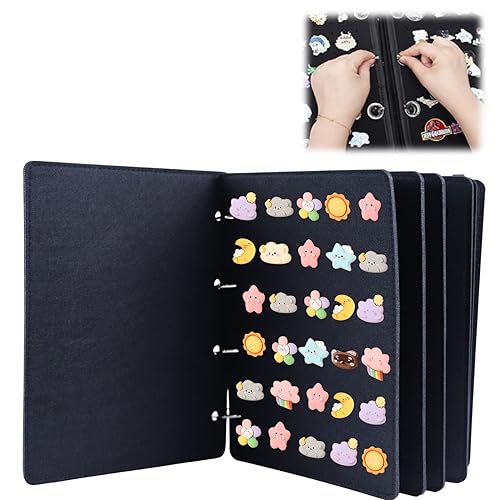 ブラック/26*21.3*3cm/-・収納/展示に最適: シンプルで使いやすいピンバッジ収納ケースです。エナメルピンバッジページ6枚+表裏ページ2枚で、異なるサイズのピンバッジを最大180個まで1冊に収納できます。ピンバッジを十分に保護し、...