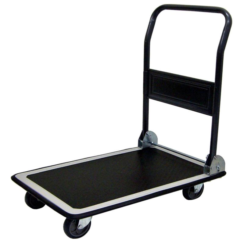 ※返品について スチール運搬車　荷重150kg天板サイズ 726mm×470mmハンドル種類 折りたたみ式キャスター種類 標準すべり止め 有ブレーキ -積載荷重 150kg段数 -積載面高さ 135mmハンドル高さ 820mm車輪径 100...