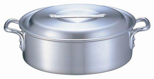 内径540x深さ190mm満水容量：約42.0リットル重さ：8.8kg板厚：4.0mm・硬質アルミ（AS3905材）使用　耐食性・磨耗消耗に優れ、普通アルミ材に対し強度が2倍です。・外面だけでなく内面の平滑度も向上し、汚れにくく洗いやすい。...