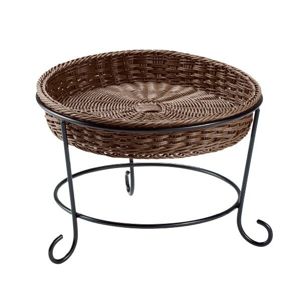 商品コード：DS511-25DBR［バスケット］材質：ポリプロピレン樹脂　耐熱温度：120℃［スタンド］材質：鉄／カチオン塗装サイズ：385x410xH250mm