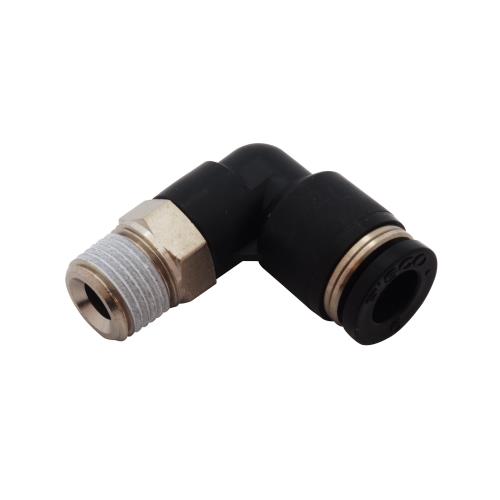 ●エルボ ●チューブと機器（めねじ）の接続に ●用具不要のワンタッチ脱着 ●材質：真鍮（ニッケルメッキ） ●適用流体：空気 ●最高使用圧力：0.9MPa（連続使用可能な許容最高圧力） 仕様 チューブ外径 6mm（黒） ねじ径 R1/8 本体...