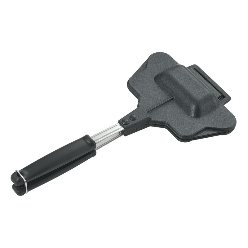 【説明文】食パン1枚で焼ける。お手軽ホットサンドメーカー。アルミニウム合金で軽量タイプ。フッ素樹脂加工でお手入れ簡単。横向きに挟んで焼けば、具がたっぷり入る長方形型に。ナナメに挟んで焼くと、耳がサックリ。三角形のホットサンドに。ガス火専用。...