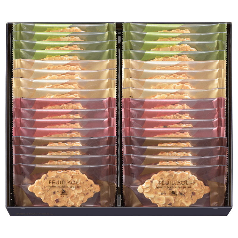 【商品説明】スライスナッツをしきつめてパリッと香ばしく焼き上げたクッキーにバランスよくチョコレートをサンドしました。それぞれの味と食感が繊細に重なり合います。 【内容】ファヤージュ×32 【型番】MO-4806 【箱サイズ】スチール缶（スリ...