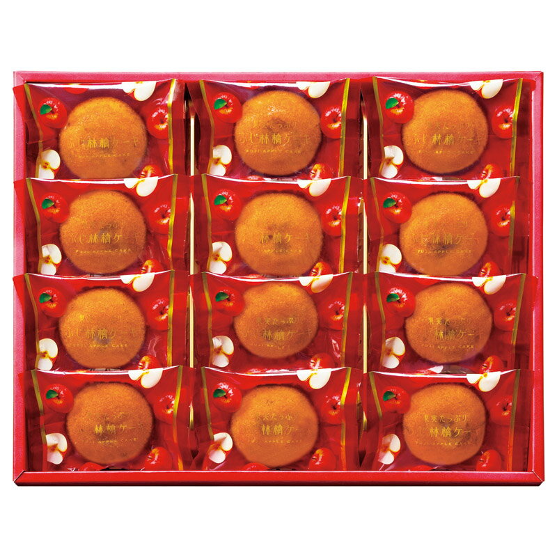 【商品説明】特製カラメルシロップに漬け込んだふじ林檎をたっぷりと入れ、しっとりと焼き上げました。くるみの食感をアクセントに、林檎本来の味わいをお楽しみください。 【内容】ふじ林檎ケーキ×12 【型番】RCB-15 【箱サイズ】化粧箱：約27...