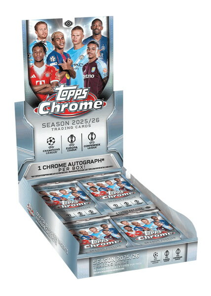 ■1ボックス20パック入。1パック4枚入。■トップス社から今年もクローム版UCC、UEFAクラブコンペティションが登場!トップス社の代名詞ともいえるクローム加工で名の知れたベテランや今最も熱いルーキーによる200枚で構成されたベースセットカ...