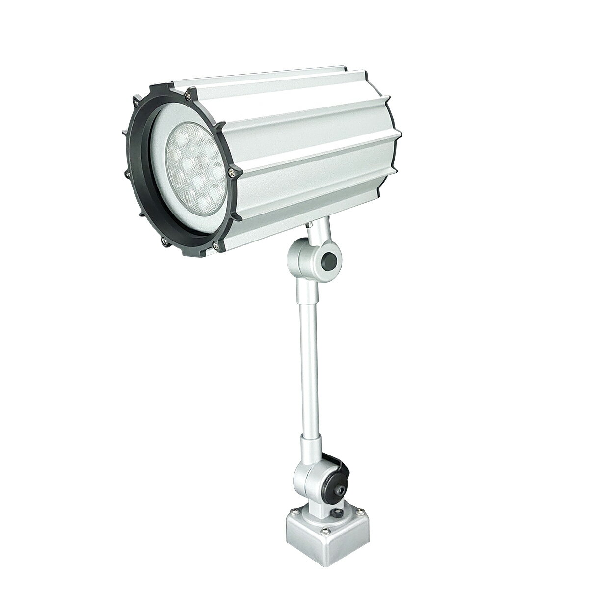 大型機械や門型マシニングセンタの照明向けに、従来品よりヘッドケースを大きくし、さらに放熱性を高め、明るくしました。 本体にアルミ、前面に強化ガラスを採用し、壊れにくい強固な設計です。 定電流IC回路を採用し、電圧の変動があっても一定の照度を...