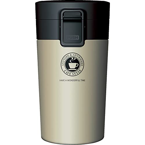 マグカップ・シャンパンゴールド 290ml TL290・・Size:290mlColor:シャンパンゴールド・サイズ:7.9×8.6×14.7cm・材質:本体/ステンレス鋼(アクリル樹脂塗装)、飲み口・フタ・フタ本体/PP、ロックレバー/A...