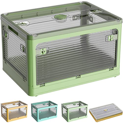 日系?格・グリーン Lサイズ UNAO Storage Box001・・Color:グリーンSize:Lサイズ・折り畳み?上に蓋/側面扉付き収納箱界の大革新！使わない時に折りたたんで収納できます。スペースを取りません。側面四面も扉付き、収納...