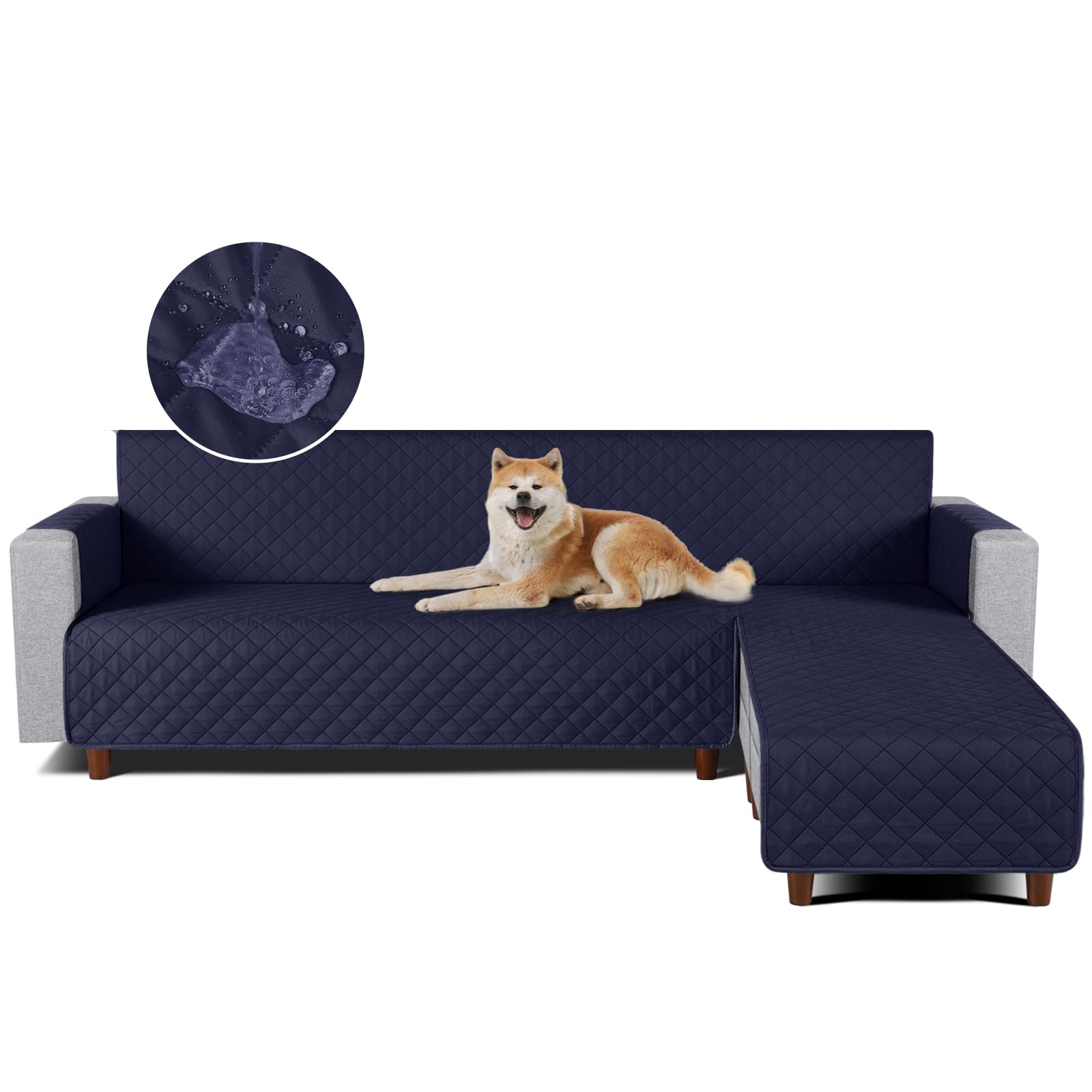 使いやすさ、取り付けやすさ、耐久性、耐水性・ダークブルー色 3+3人掛け CouchSofa3+3Dark・・:ダークブルー色Size:3+3人掛け・??コンパクト サイズAOCOCO 防水 カウチソファカバー 3+3人掛けのサイズは幅：3...