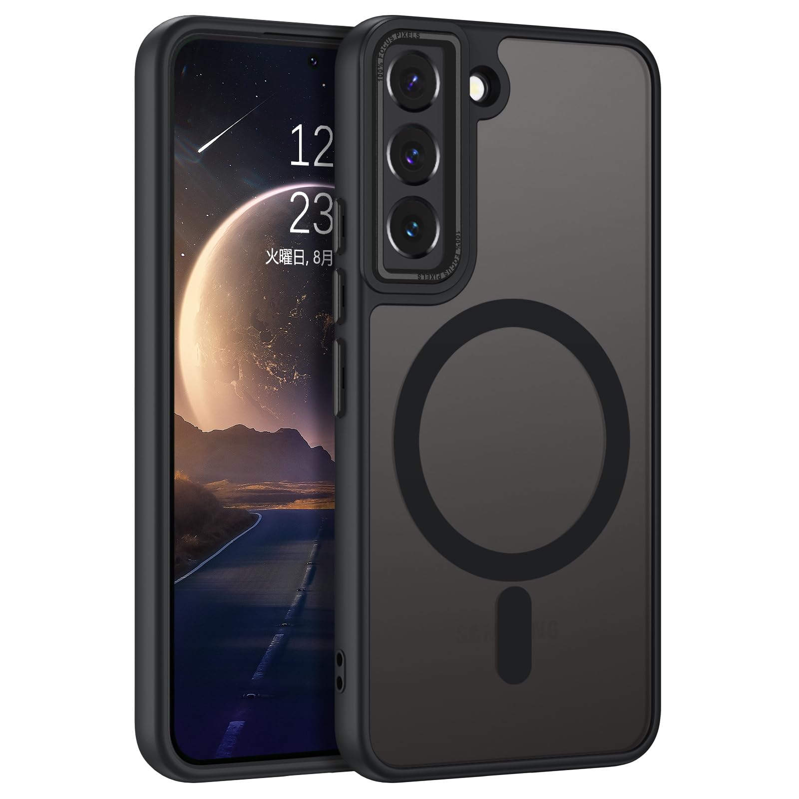 ・ブラック Galaxy ・・ize:Galaxy :ブラック・★対応機種：amg Galaxy 5G（6.1インチ）、カラー：ブラック。ご注意：カラーと対応機種をご購入前にご確認お願いいたします。・★Magafe対応・ワイヤレス充電マグネ...