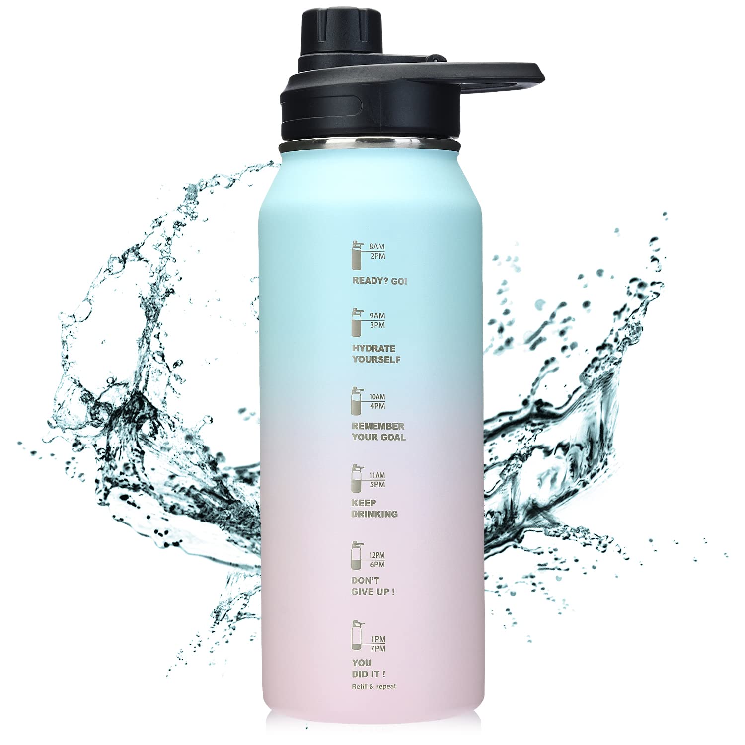 ・ピンク&ミントブルー 1000 ml ・・ize:1000 mlolor:ピンク&ミントブルー・抜群の保温・保冷水筒真空断熱二重構造の水筒は外側と内側の間が真空状態になっているため断熱性が高く、中身の温度をキープしやすいのが特徴。保温効力...