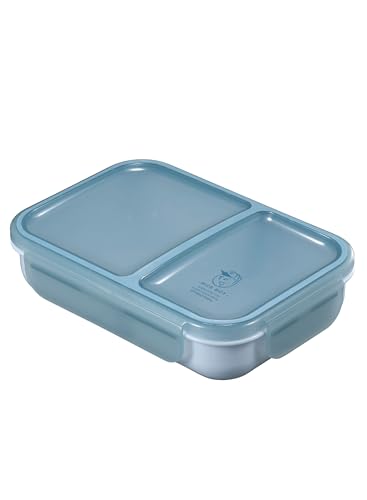 抗菌ブルー//4573306867517・:抗菌ブルーPattnNae:単品・パッケージ個数:1・一体型のパッキンと4点ロックで汁漏れを防止します！本体の周囲と中仕切りをシーリングするシーリング構造。お弁当内での汁移りも防ぐので、おかずなど...