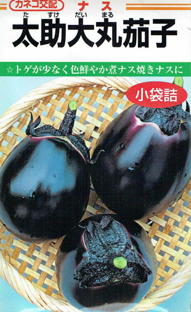 製造元：カネコ種苗トゲが少なく色鮮やか、煮ナス焼きナスに太助大丸茄子（たすけだいまるなす）トンネルの要・不要や定植などの情報は商品パッケージをご確認ください。一代交配F1種畑プランターコンテナ果重150〜200g特性・草姿は半立性で茎太く、...