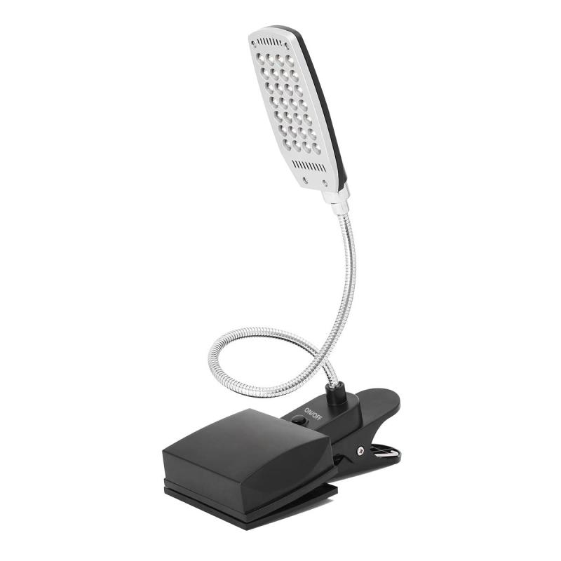 RicoRich デスクライトクリップ ライト LED 360度回転 卓上スタンド 応急ライト乾電池式 スタンド 照明 usb充電 三段階調光 28灯搭載 PC作業・仕事・寝室・卓上・読書・譜面ライト 白光
