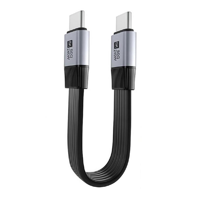 cablecc USB5.0 80Gbps フラットスリムFPCオス-オス 240W 16K 8K 60Hz 5K延長ケーブル 20cm 40Gbps USB4.0 Thunderbolt3/4/5に対応1) USB5.0 最大80Gbps...