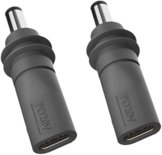 VECASDEN PD100W USB C to DC 5.5mm x 2.1mm 電源アダプター、USB C メス to DC5521 オス コネクタ 充電用バレルジャック 電源アダプター Starling Mini 用。2個入りUSB-...