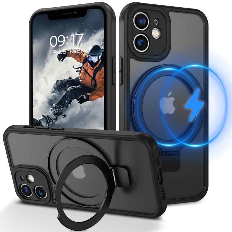 Telaso iphone 12mini ケース Mag safe対応 マグセーフ対応 マグネット 滑り止め スタンド機能 擦り傷防止 落下防止 耐衝撃 iphoneケース12mini用 カバー 防滑 手触りが良い アイフォン12 mini...