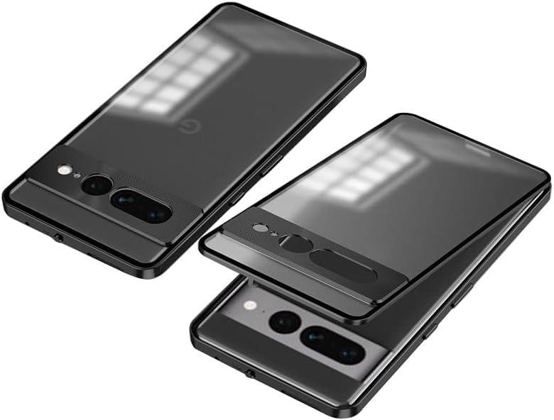 【Fotee】Pixel9 Pro 用バンパー ケース アルミバンパー かっこいい クリア 半透明 マット仕様 背面パネル (アクリル) カメラレンズカバー付き (強化ガラス) グーグル ピクセル9 プロ XL スマホケ【対応機種】Goog...