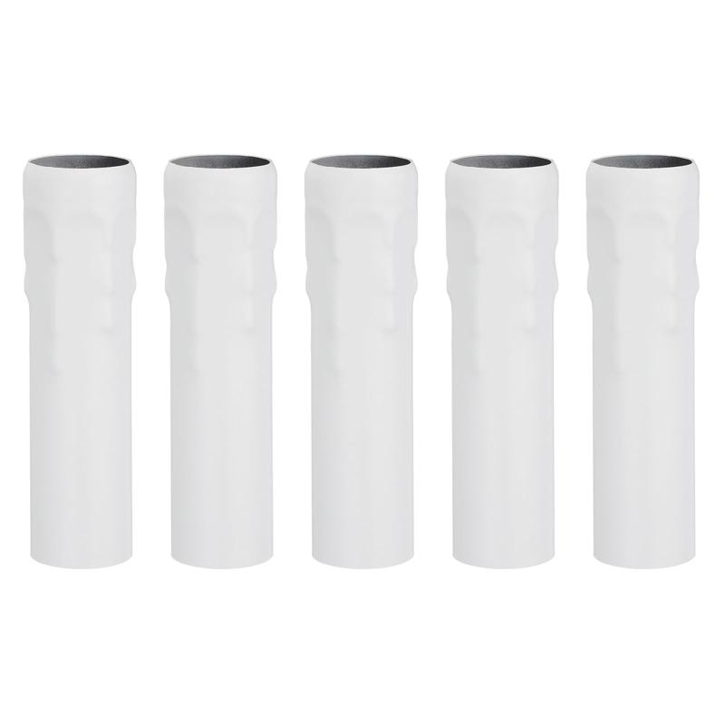 PATIKIL 100 mm トールキャンドルカバースリーブ 5個 金属 E14 シャンデリアソケットスリーブ 垂れ下がる燭台ベースアクセサリー付き 電球ライトベースホルダー 照明ランプ DIY用 ホワイト仕様：カラー：ホワイト、材質：金属...