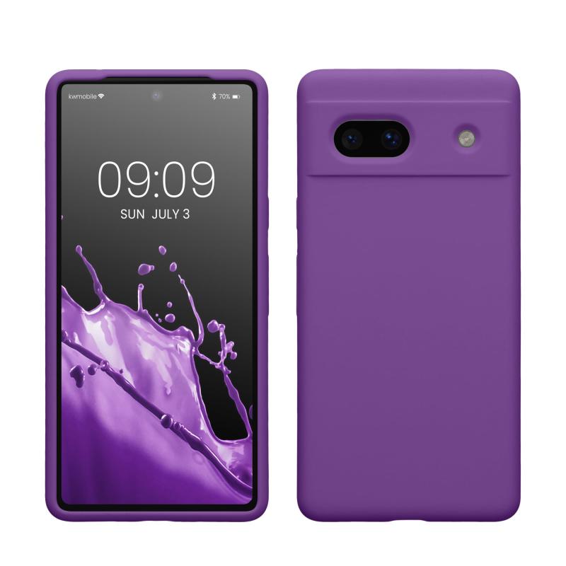 kwmobile スマホケース Google Pixel 7a対応 ケース - TPU リキッド シリコン カバー - 耐衝撃 傷防止 サラサラ Case オーキッドぴったり: Google Pixel 7a対応リキッドシリコンケース: オ...