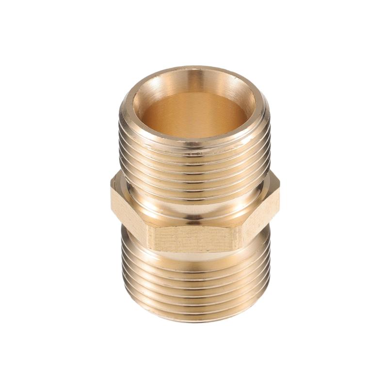 VekAuto 圧力洗浄機コネクター 15mm M22x1.5メスアダプターブ ラススクリューホースコネクター 圧力洗浄機クイックコネクト用 真鍮製 銅色ユニバーサルフィット - 圧力洗浄機コネクターはほとんどの圧力洗浄機に対応し、耐久性が...