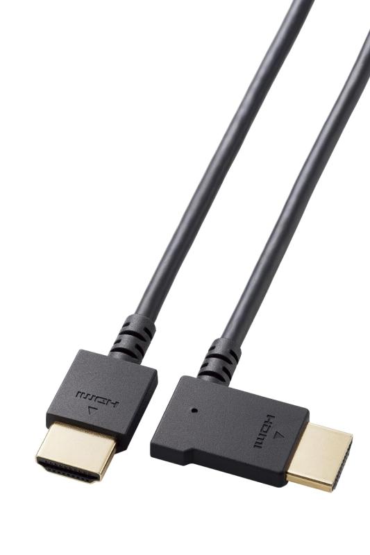 エレコム HDMI ケーブル 1m L字 左向き やわらか ハイスピード 4K2K(30Hz) 【HIGH SPEED with ETHERNET認証済み】 ブラック CAC-HD14EYL10BK