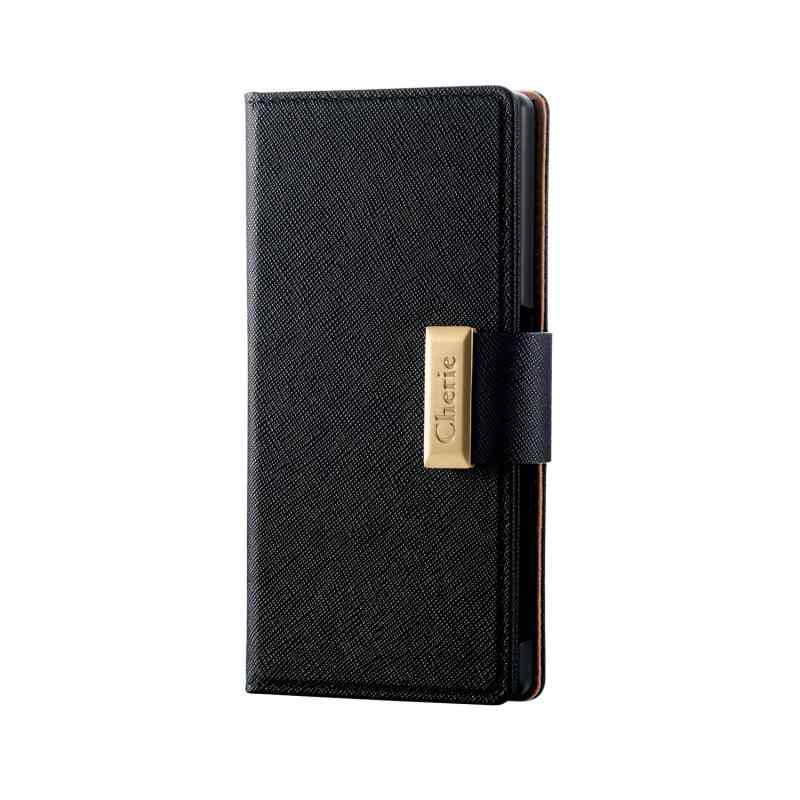 ELECOM Xperia Z4 ソフトレザーケース for Girl 手帳型 ブラック PM-SOZ4PLFBBK