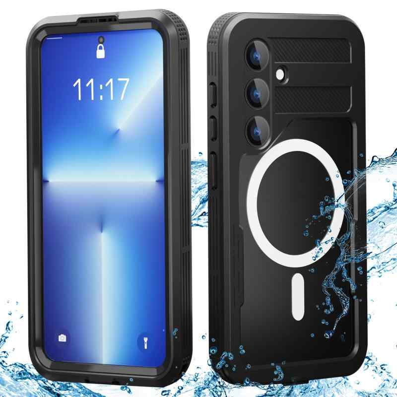 NINKI適応Galaxy S24防水ケース 耐衝撃 IP68規格 超強防水力 クリア PC×TPU×PET 滑り止め 全面保護 防水 防雪 防塵 耐震 ストラップホール付き ワイヤレス充電 Galaxy S24 5Gケース ギャラクシー ...