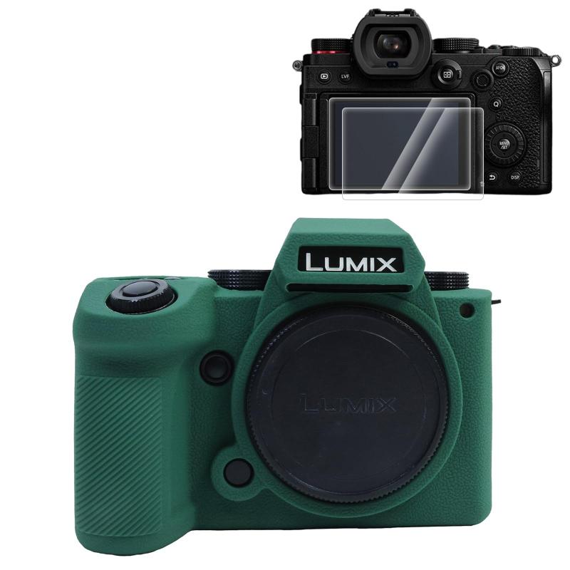 Rieibi シリコンケース Panasonic Lumix DC-S5II /Panasonic Lumix DC-S5IIX カメラケース 2 枚スクリーンプロテクター付き、軽量カメラケース Panasonic Lumix S5 II ...