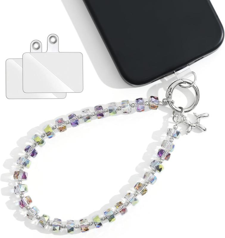 [GUANGUAN] スマホストラップ 手首 キラキラ輝く ビーズストラップ ハンドストラップ 携帯 ストラップ かわいい おしゃれ カメラ USBメモリ 鍵 マスコット キーなどにも適応