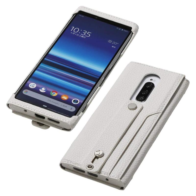 Deff ディーフ Xperia 1用 clings 包み込むようなPUレザーケース ホワイトclings SLIM HAND STRAP CASE for Xperia 1対応機種：Xperia 1 docomo：SO-03L au：SO...