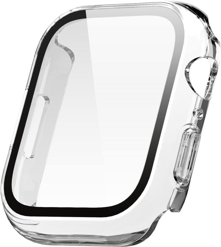 【elago】 Apple Watch Series 7 45mm 対応 ケース クリア 耐衝撃 シンプル ガラスフィルム セット 保護ケース 保護フィルム 付き 透明 衝撃 吸収 Appleウォッチ 保護 カバー &amp; フィルム [...