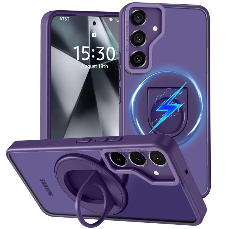 WOYSOBA 適合 Galaxy S24 Plus 用ケース Magnetic対応 リング付き 半透明マットな質感【対応機種】: 対応 Galaxy S24 Plus にぴったりフィットする専用ケースです，ご購入前に機種をよくご確認くださ...