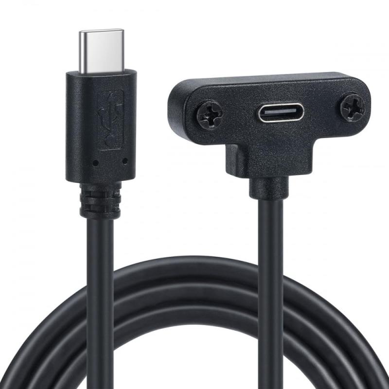 CY ケーブル バックパック USB-C 480Mbps Type-C オス - アップアングルメス延長データ スクリュー ロック ケーブル カメラ VR 用