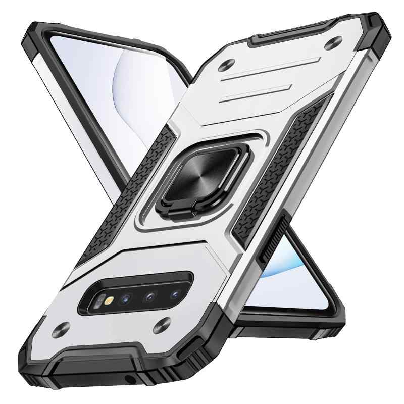 WACJOSD 対応 Galaxy S10 plus 用の ケース リング 耐衝撃 衝撃吸収 米軍MIL規格取得 レンズ保護 TPU+PC リングつき 指紋防止 車載ホルダー対応 スタンド機能 防塵 薄型 軽量 落下防止 擦り傷防止 S10...