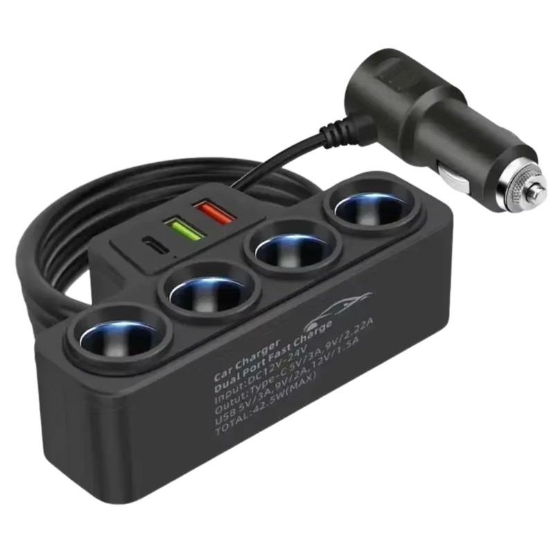 Acid 車載充電器 車 充電器 急速車載充電器 USB-C車載充電器 車の充電器 車の充電アダプター USBカーチャージャー 7in1 7台同時充電 Max120W ターSUV オフロード フォークリフト クレーン用 カー用【7台のデバイ...