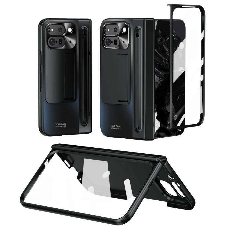 ケース GG Pxl 9 Pro Fold 薄型 軽量 携帯全面保護+強化ガラスフィルム-彩虹系列