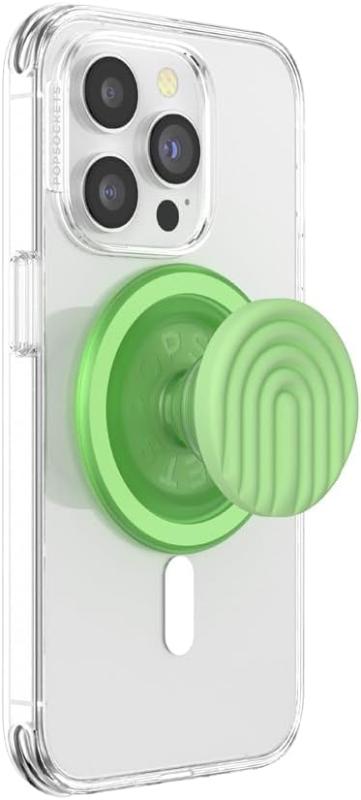 PopSockets Japan - ポップソケッツ ジャパン PopGrip 抹茶 カーブ MagSafe ラウンド ポップグリップスマホグリップ&amp;スタンドマグネット式スマートフォン グリップ＆スタンド 内蔵マグネットでMagSa...