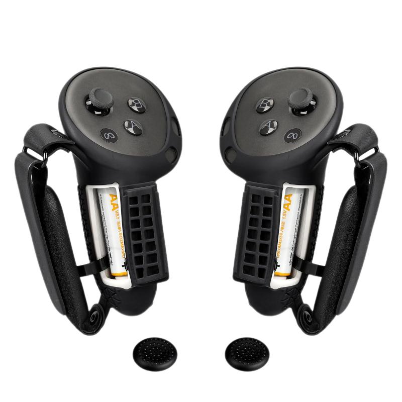 Growalleter Meta Quest 3S コントローラーグリップ カバー メタクエスト3S用コントローラーストラップ Quest3S/3 アクセサリー バッテリー開口付き調節可能なハンドストラップとナックルストラップ【簡単バッテリ...