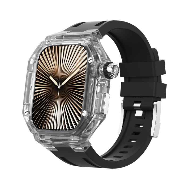 コンパチブル アップルウォッチバンド 42mm 46mm バンパーケース付き 頑丈な透明保護カバーApple Watch スポーツバンドiWatch Series 10 46mm 42mm黄変しにくいケース耐衝撃