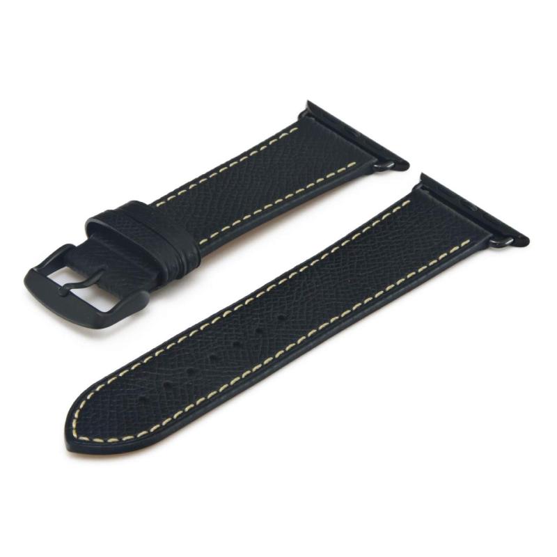 compatible with Apple Watch アップルウォッチ用 バンド ベルト 牛革フラットベルト クロカラント KUROCURRANT 44mm 45mm 46mm 49mm用 Series11/10/9/8/7/6/5/4/...