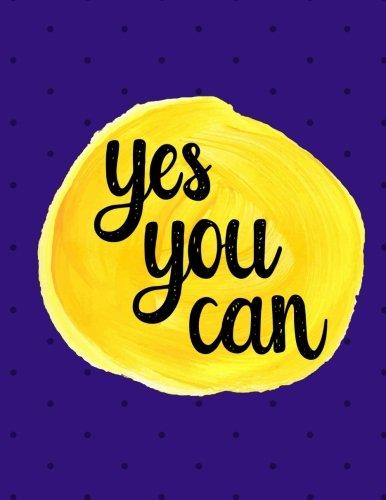 Yes You Can: 100 Pages Ruled - Notebook, Journal, Diary, Midnight Purple Dots (Large, 8.5 x 11)