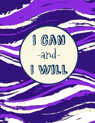 I Can and I Will: 100 Pages Ruled, Notebook, Journal, Diary, Purple Watercolor