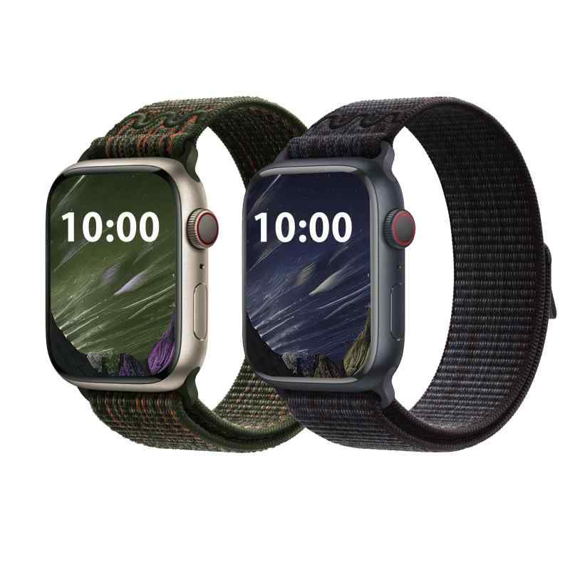 NicMool [2枚入り] バンド For Apple Watch 49mm 45mm 46mm 44mm 42mm 41mm 40mm 38mm ナイロン素材 アップルウォッチ バンド 伸縮性 スポーツ交換ベルト ナイロンバンド軽量 W...