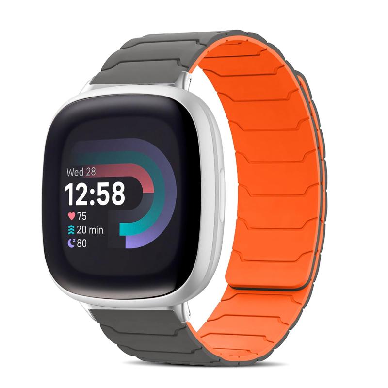 [CiimWaa] バンド Fitbit Versa 4/Fitbit Versa 3/Sense 2/Sense 対応 磁気 シリコン バンド スマートウォッチ 時計ベルト 強力な磁気 超薄型 工具が要らなく 男女兼用 快適性 無段階調整...