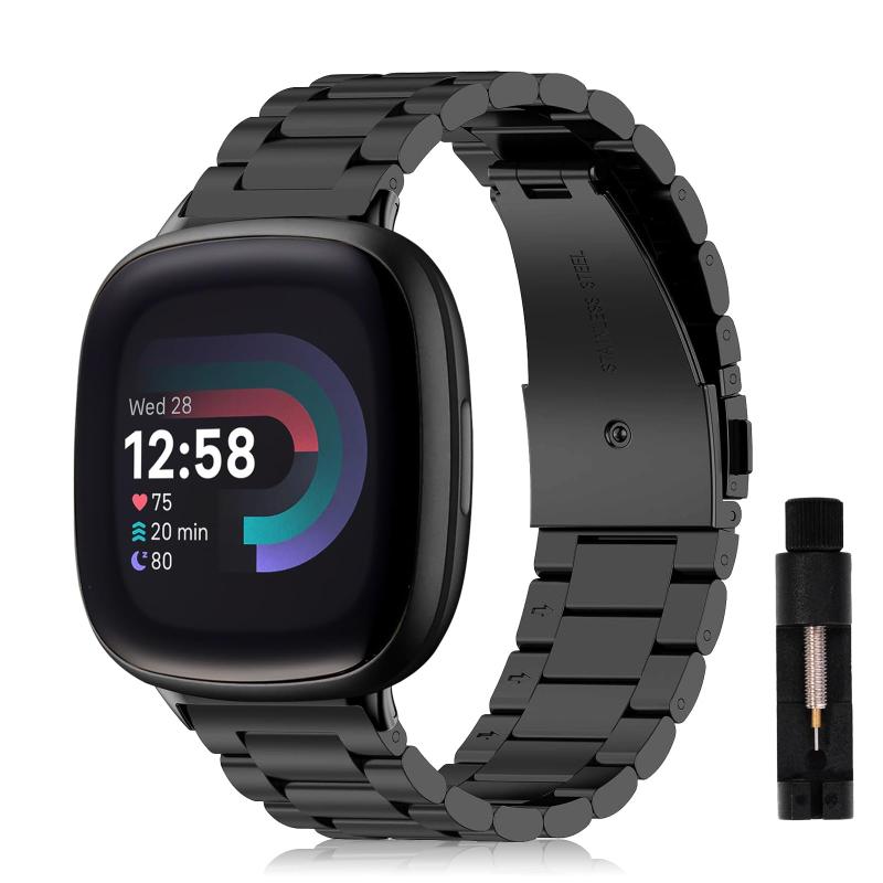 [AiMaoo] バンド Fitbit Versa 4 / Fitbit Sense 2 対応 交換バンド 金属ベルト ステンレス おしゃれ 調整工具付き ビジネス風 Fitbit Versa 4 / Fitbit Sense 2 用 ベルト